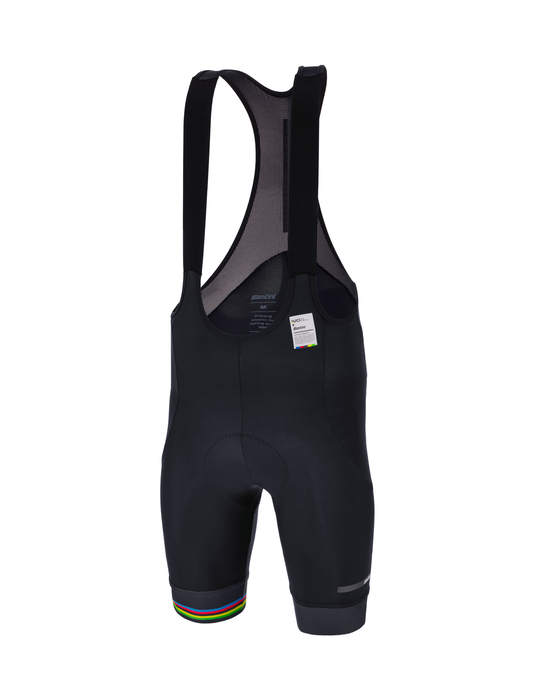 Official UCI World Champion Mens Bibshort Black by Santini | Cento Cycling